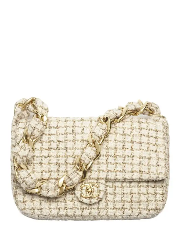 Chanel Large Flap Bag - Ecru, Beige & Gold