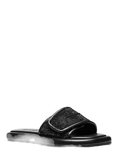 Michael Kors Suki Embellished Slide Sandal - Black