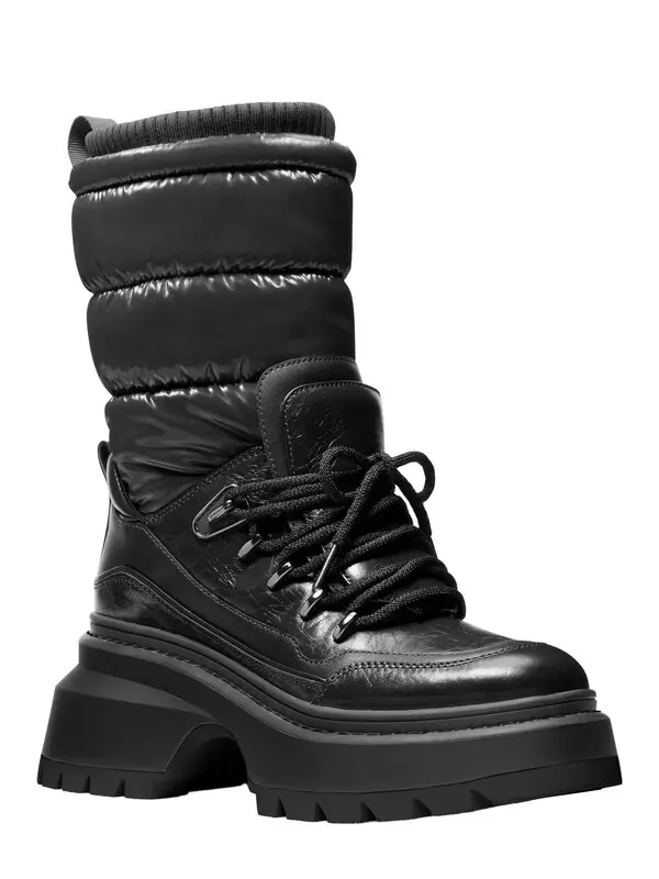 Michael Kors Shiloh Mixed-media Boots - Black