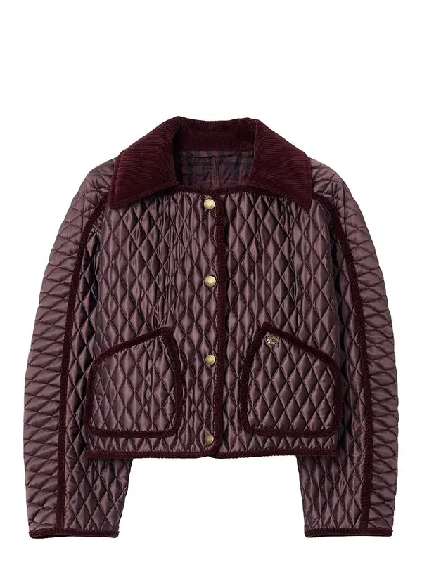 Burberry Floriston Quilted Barn Jacket - Mahogany