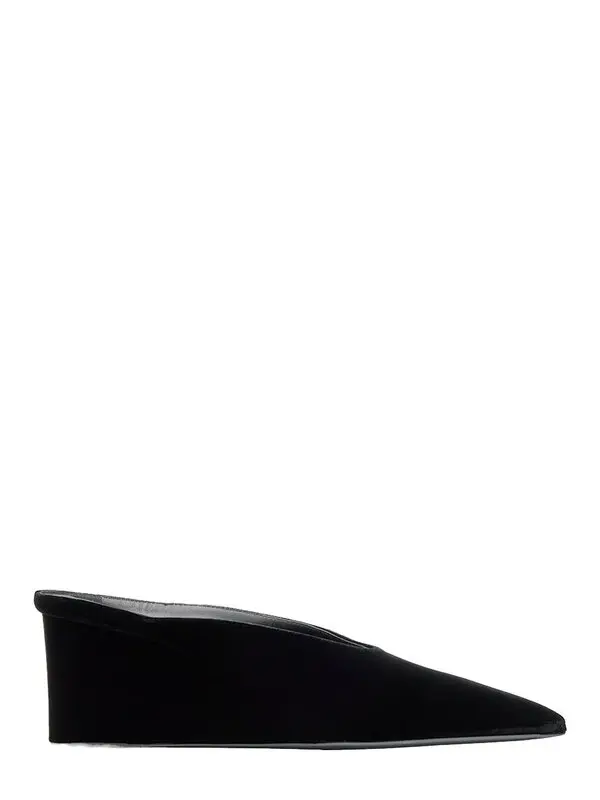 Alaïa Cube Velvet Wedge Mules - Noir