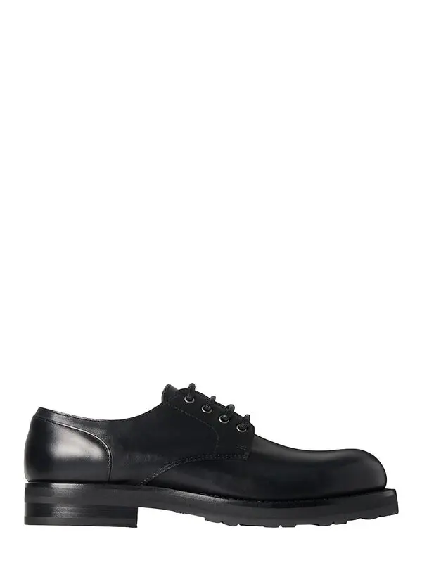 THE ROW Leather Derby Lug-sole Shoes - Black
