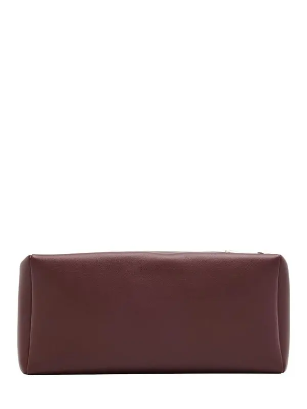 THE ROW Compact Nappa Leather Clutch Bag - Burgundy