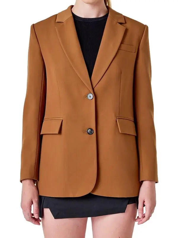 Endless Rose Oversized Two-button Blazer - Camel