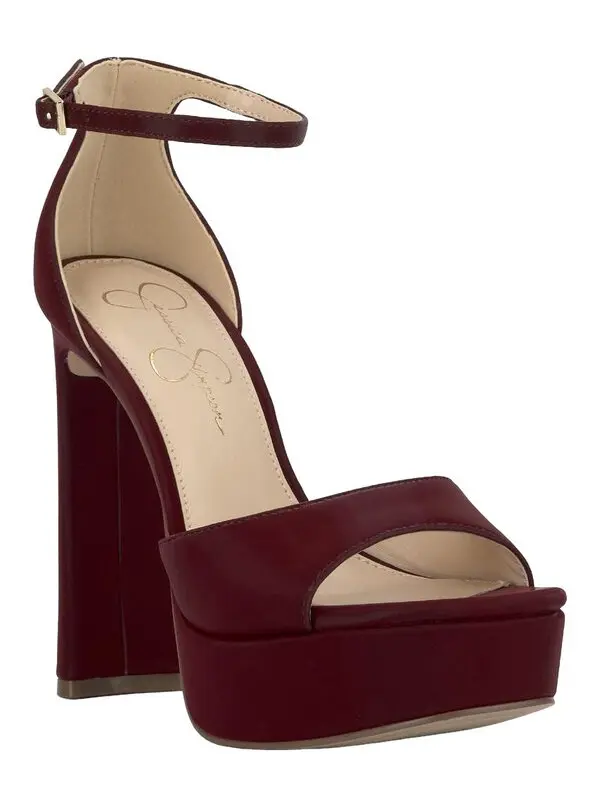 Jessica Simpson Telxia 2 Ankle Strap Platform Sandals - Dark Cherry