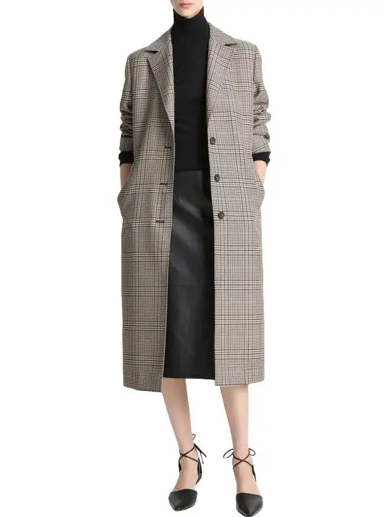Vince Pressed Plaid Wool-blend Coat - Multi Plaid