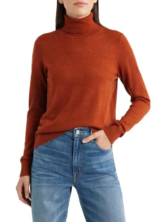 Pendleton Merino Wool Turtleneck Sweater - Arabian Spice Heather