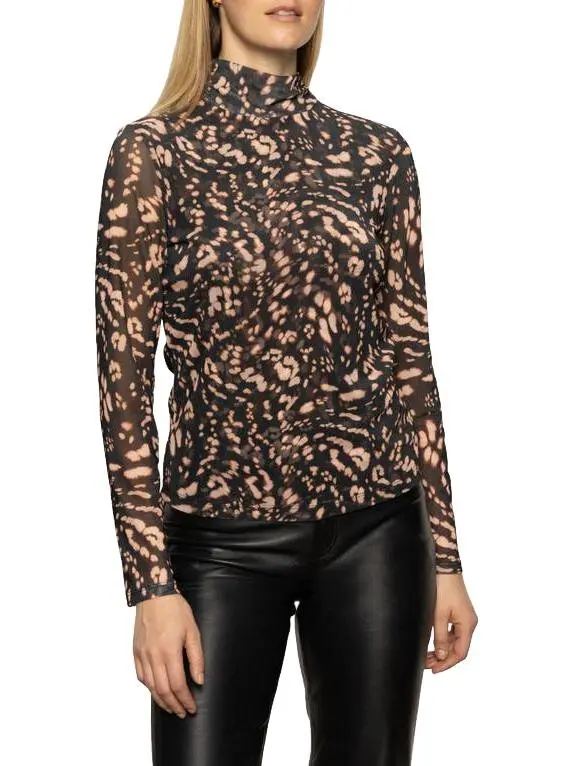 Sanctuary Abstract Print Mesh Top - Nocturnal