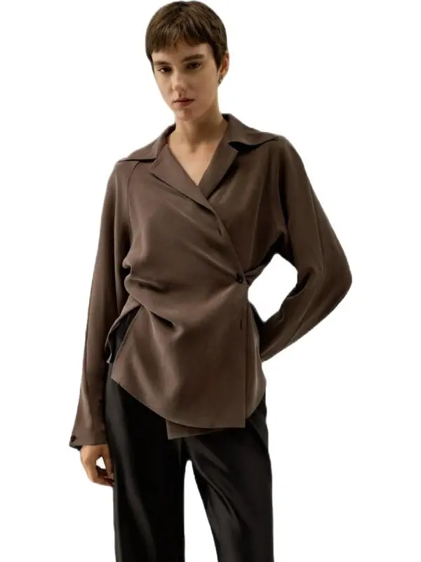 Lilysilk Multipositional Silk Shirt - Toffee