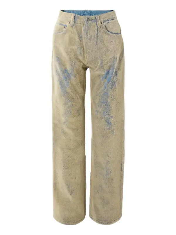Acne Studios Flocked Straight-leg Jeans - Neutrals