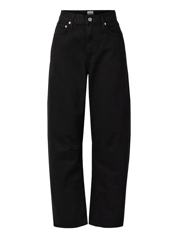 Citizens Of Humanity Miro Long Mid-rise Barrel-leg Jeans - Black