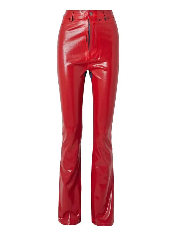 Acne Studios Skinny-leg Coated-denim Pants - Red