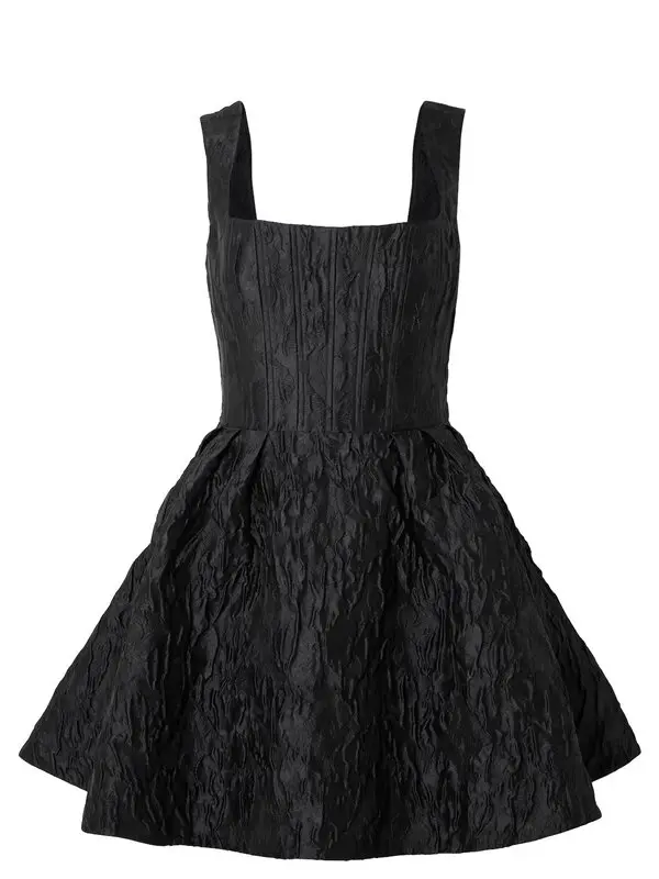 Rebecca Vallance Dreams Cloqué Mini Dress - Black