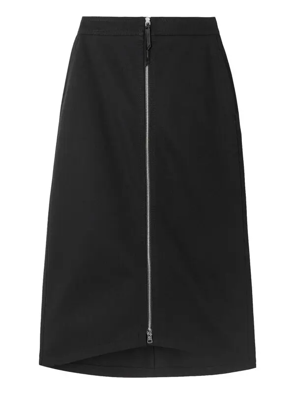 Moncler Edward Enninful Cotton-twill Midi Skirt - Black