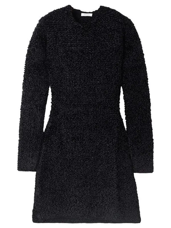 FERRAGAMO Jacquard-knit Bouclé Mini Dress - Black