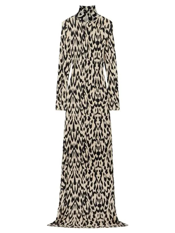 Brandon Maxwell The Camille Leopard-print Cashmere Maxi Dress - Animal Print