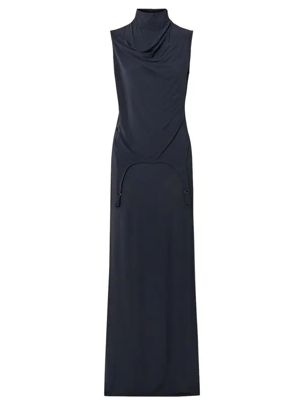 Jean Paul Gaultier Draped Stretch-jersey Maxi Dress - Blue