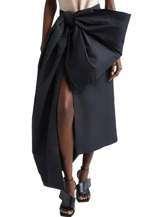 Givenchy Draped Bow Faille Skirt - Black