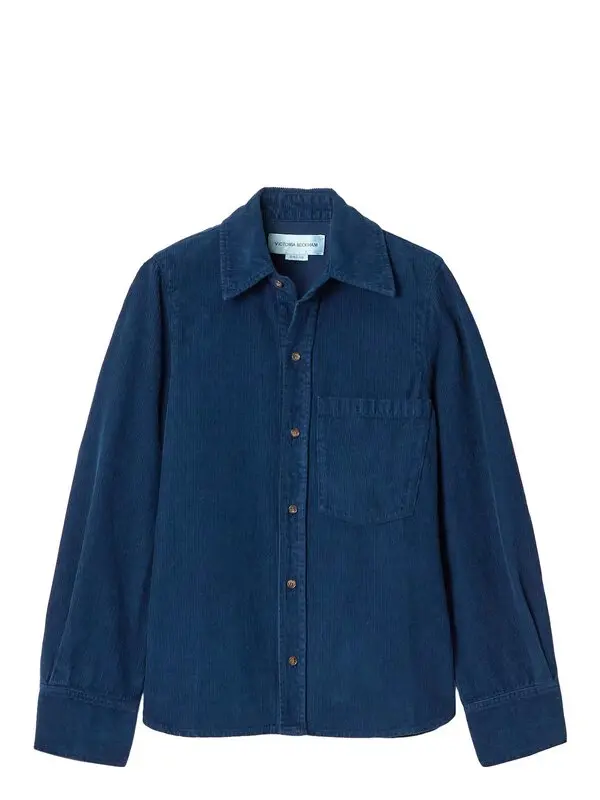 Victoria Beckham Cotton-corduroy Shirt - Blue