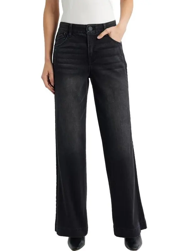 Wit & Wisdom Gracie Skyrise Wide Leg Jeans - Washed Black