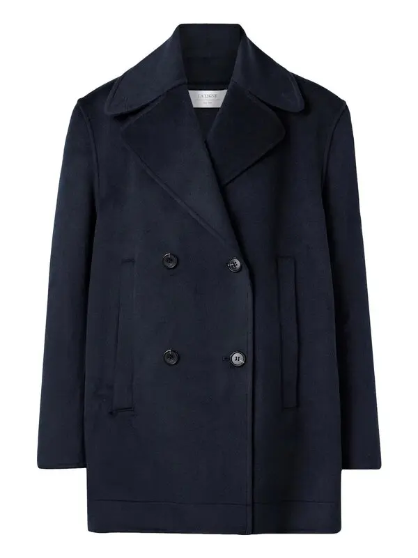 LA LIGNE Micheal Double-breasted Wool-felt Coat - Blue