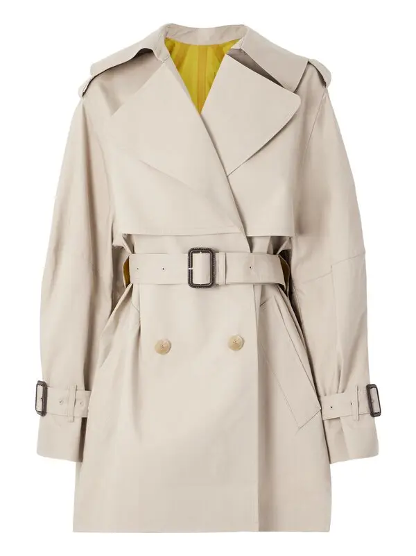 Givenchy Double-breasted Belted Cotton-gabardine Trench Coat - Neutrals