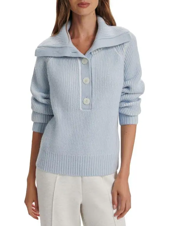 Varley Filey Mix Rib Sweater - Mist Blue