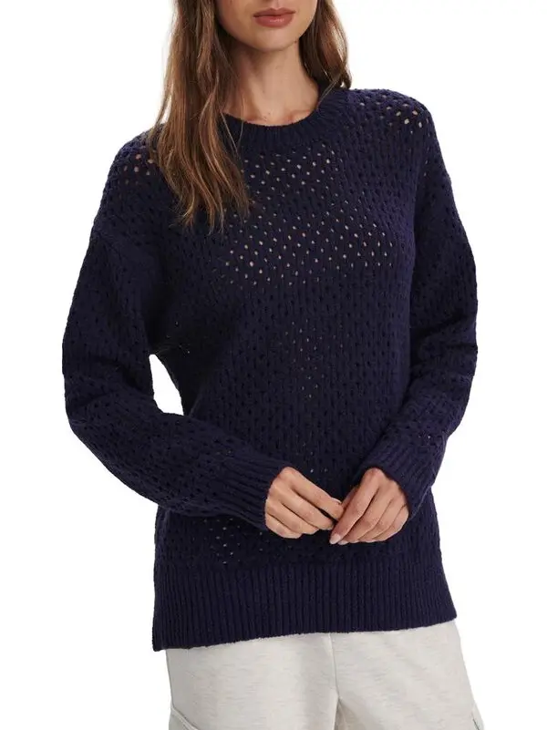 Varley Grady Bouclé Sweater - Evening Blue