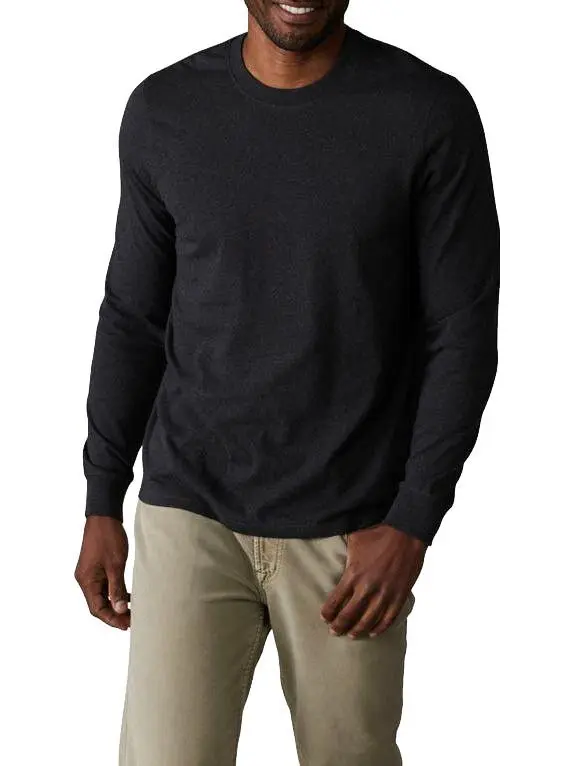 THE NORMAL BRAND Lennox Cotton Long Sleeve T-shirt - Heather Charcoal