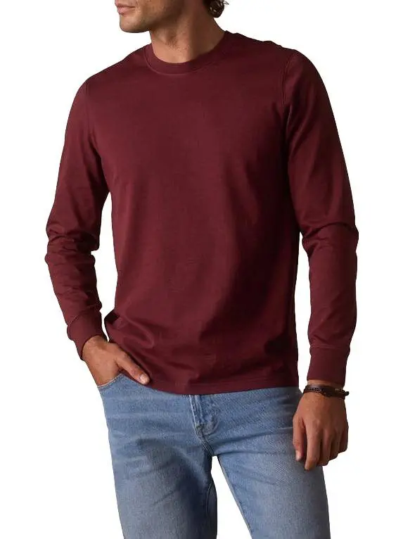 THE NORMAL BRAND Lennox Cotton Long Sleeve T-shirt - Port Wine