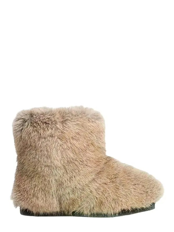 STAND STUDIO Zoe Faux-fur Ankle Boots - Neutrals