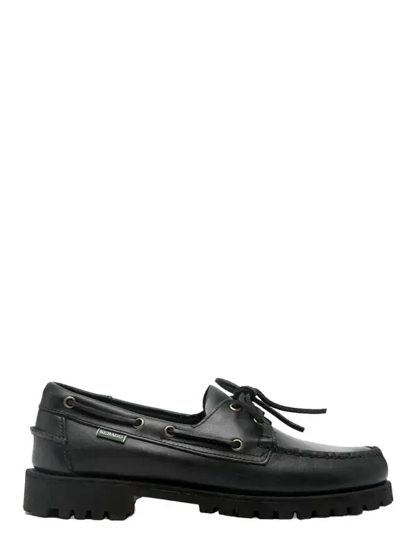 SEBAGO Leather Boat Shoes - Black