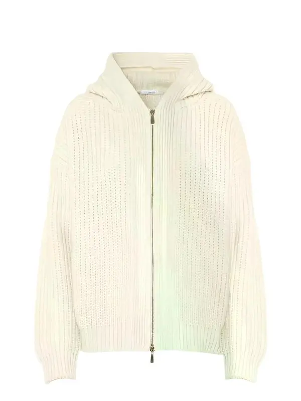 Malo Hooded Zip-up Cardigan - Neutrals