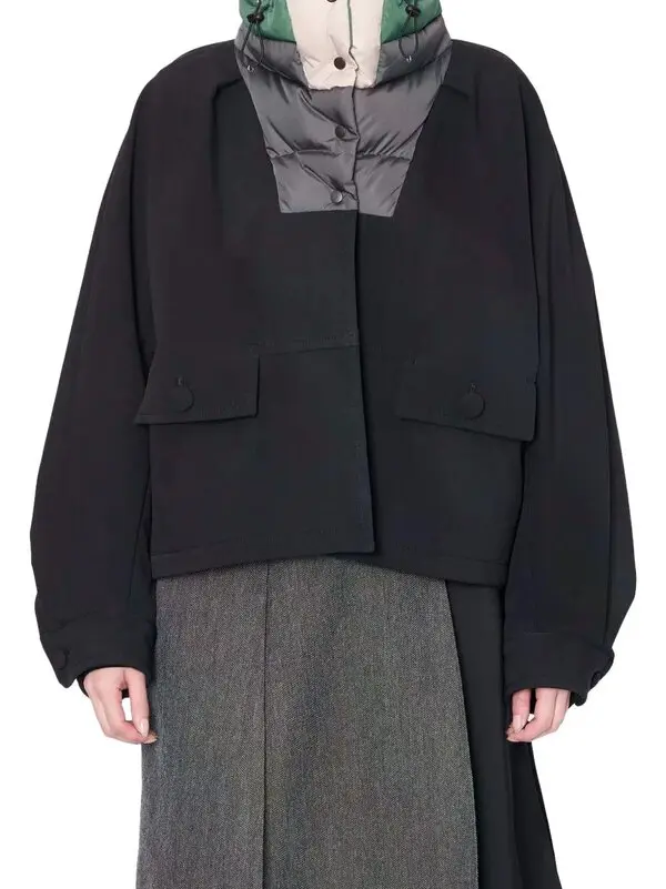 Kolor Colour-block Coat - Black