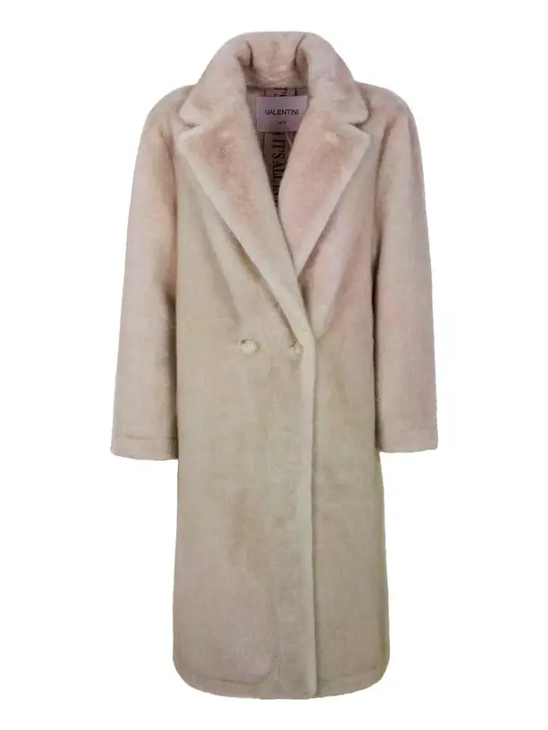 VALENTINI 1972 Double-breasted Faux Fur Coat - Neutrals