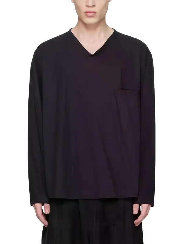 LEMAIRE V-neck Long-sleeve T-shirt - Blue