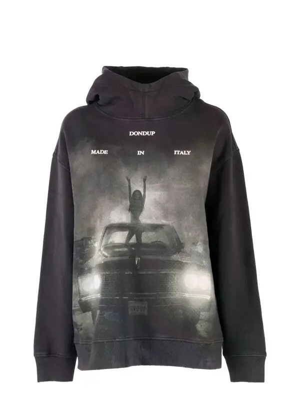 DONDUP Graphic-print Long-sleeve Hoodie - Black