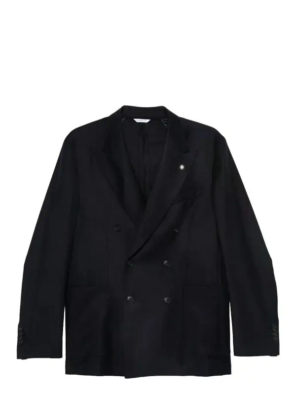 MANUEL RITZ Double-breasted Blazer - Blue