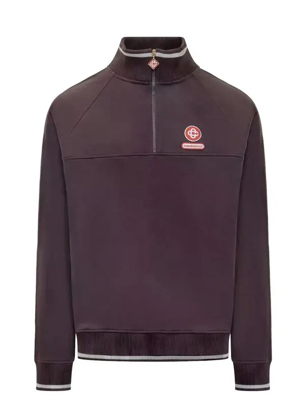 Casablanca Laurel Quarter Zip Sweatshirt - Purple