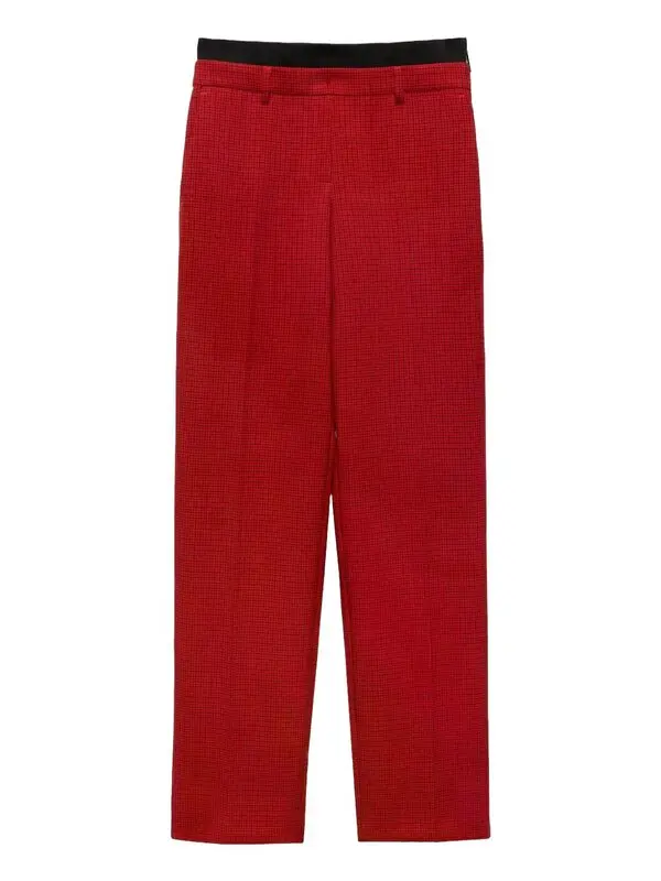 MSGM Check-pattern Trousers - Red