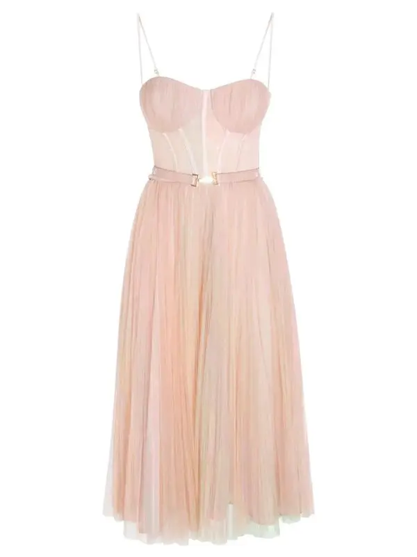 Elisabetta Franchi Tulle Dress - Neutrals