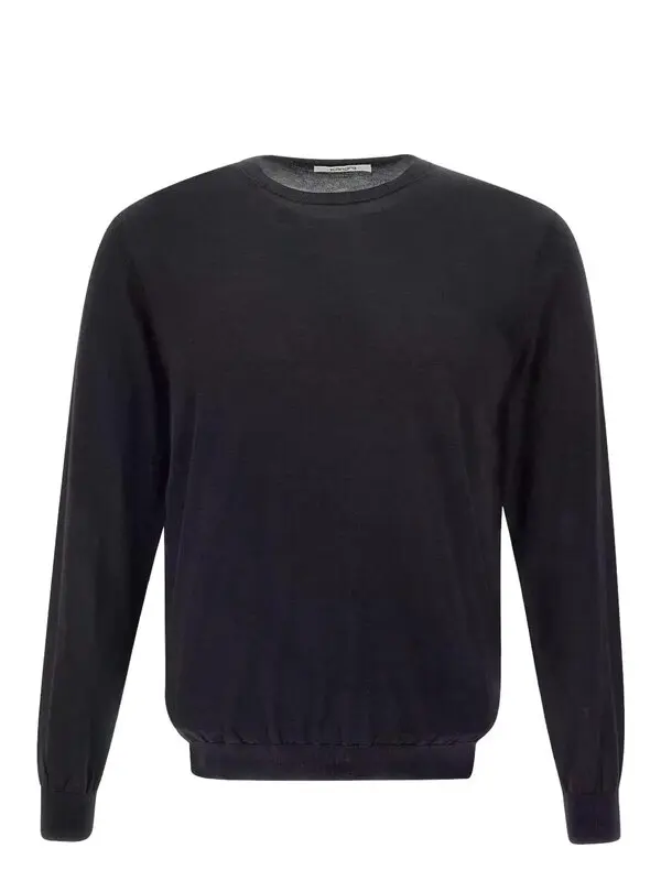 KANGRA Long-sleeved Crew-neck Sweater - Black