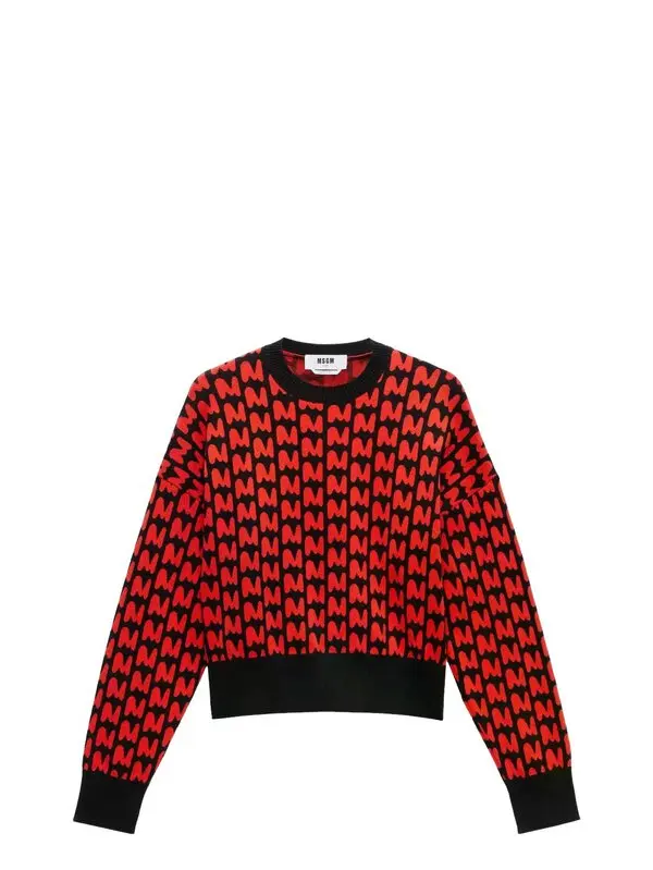 MSGM Monogram Logo Sweatshirt - Red