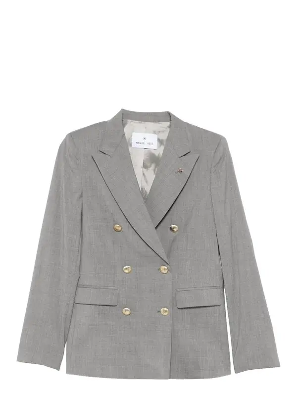 MANUEL RITZ Wool Double-breasted Blazer - Grey