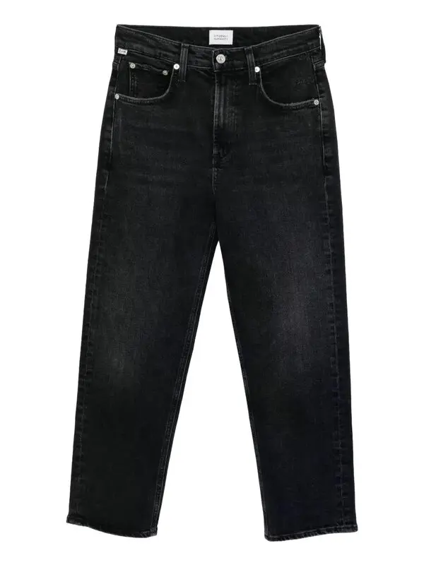 Citizens Of Humanity Delfina High-rise Straight Jeans - Black