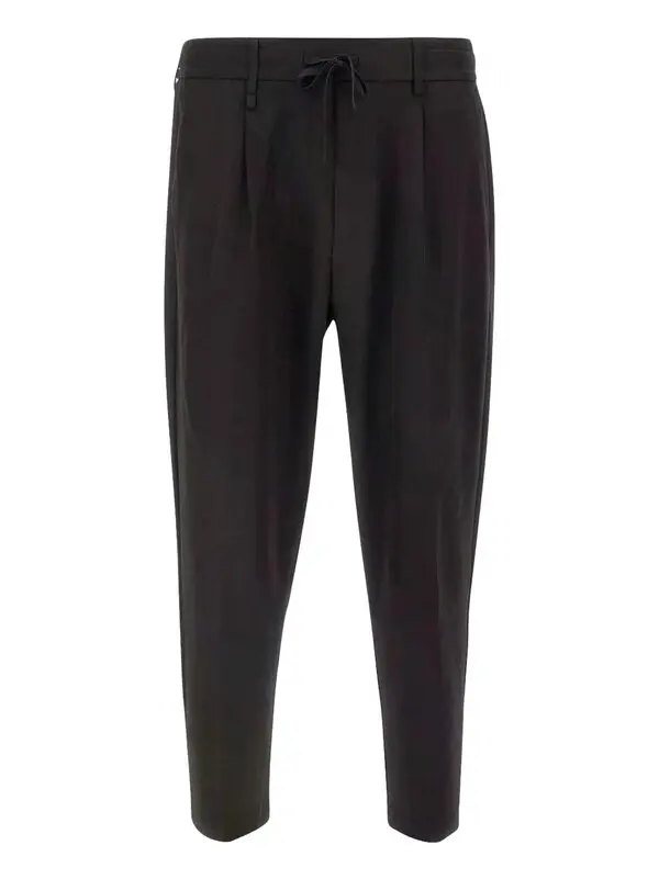 BOSS Drawstring Pleated Trousers - Black