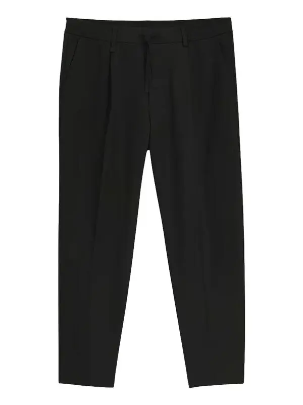 BOSS Tapered-fit Trousers In Water-repellent Stretch Fabric - Black