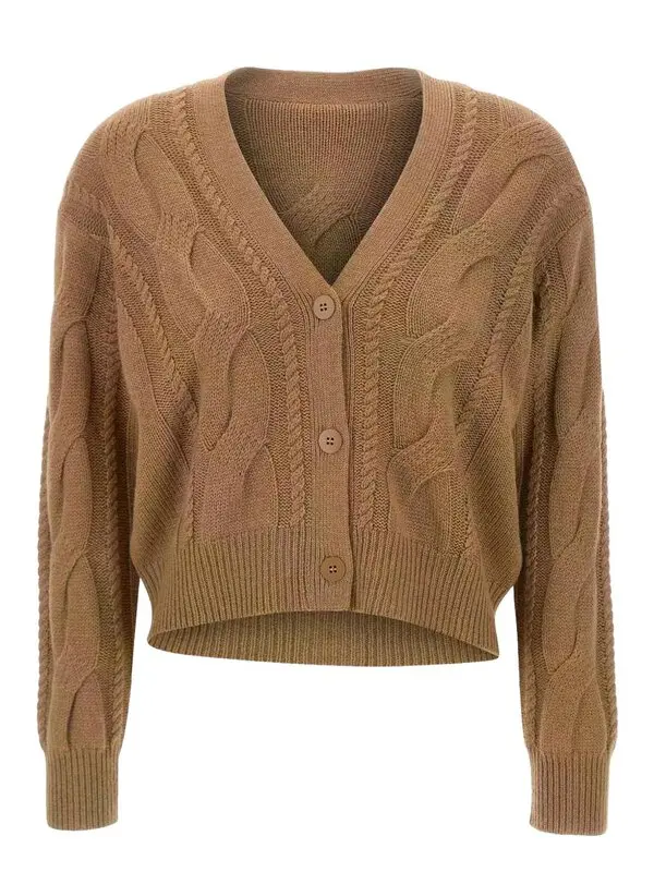 Max Mara Aladino Cable-knit Buttoned Cardigan - Brown
