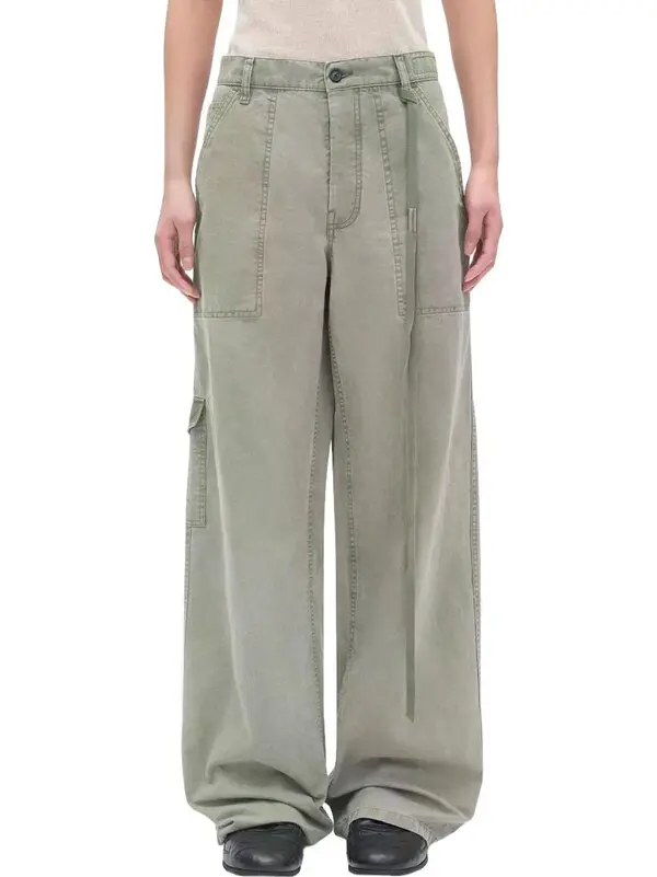 ANN DEMEULEMEESTER Cargo Cotton Trousers - Green