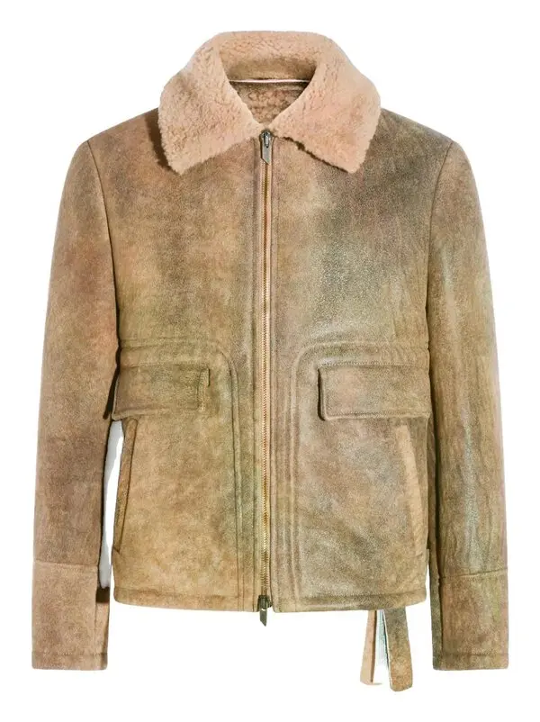 SALVATORE SANTORO Shearling Collar Jacket - Neutrals